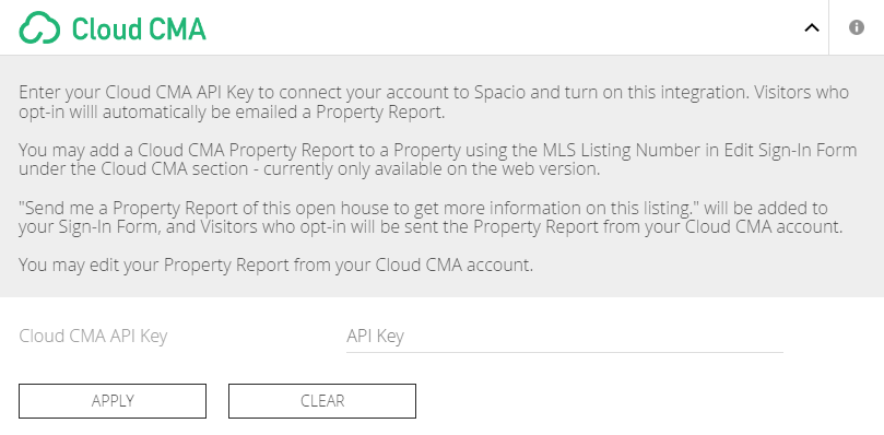 Enable the Cloud CMA integration (Spacio)