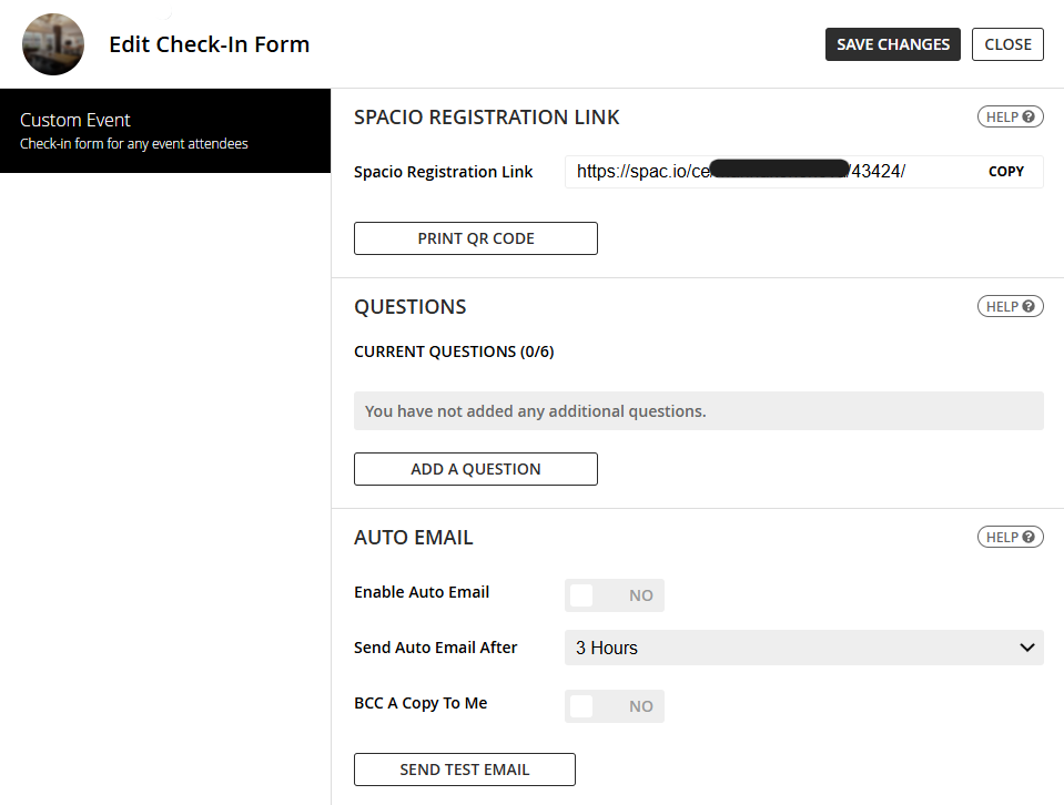 Update your custom event's check-in form (Spacio)