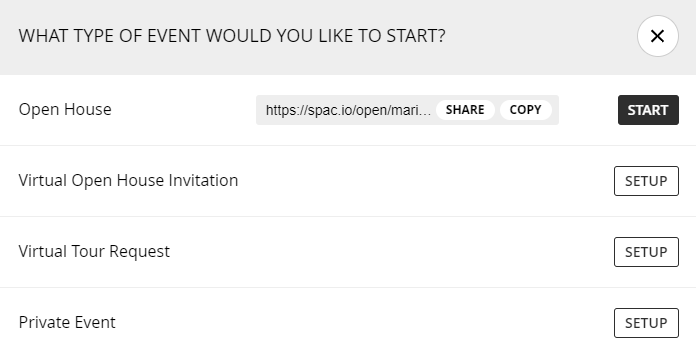 Set up a private event (Spacio)