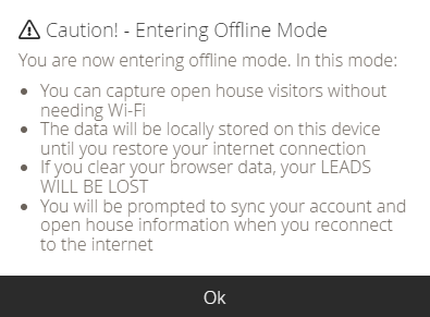 Use offline mode to sign in visitors at your open house (Spacio)