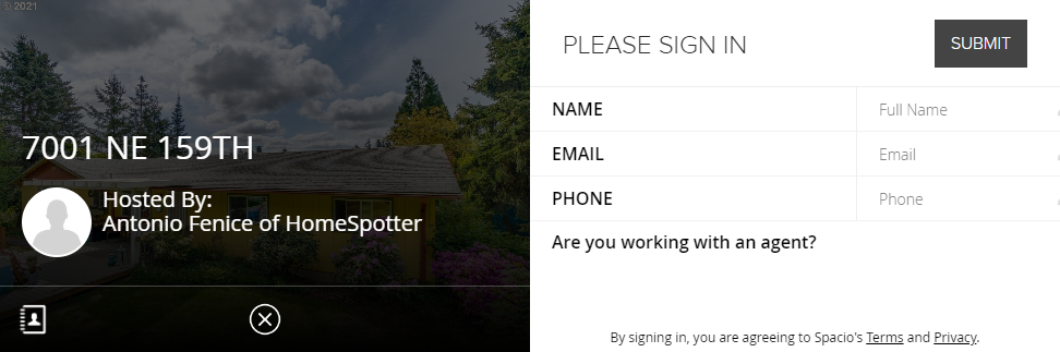 Start your open house event (Spacio)