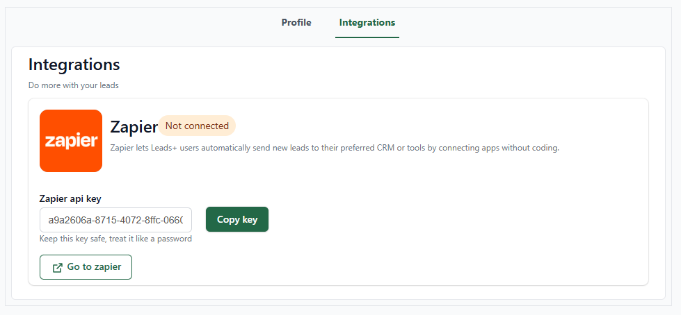 Connect Leads+ with Zapier to import leads