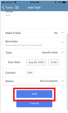 Manage tasks in the mobile app (LionDesk)