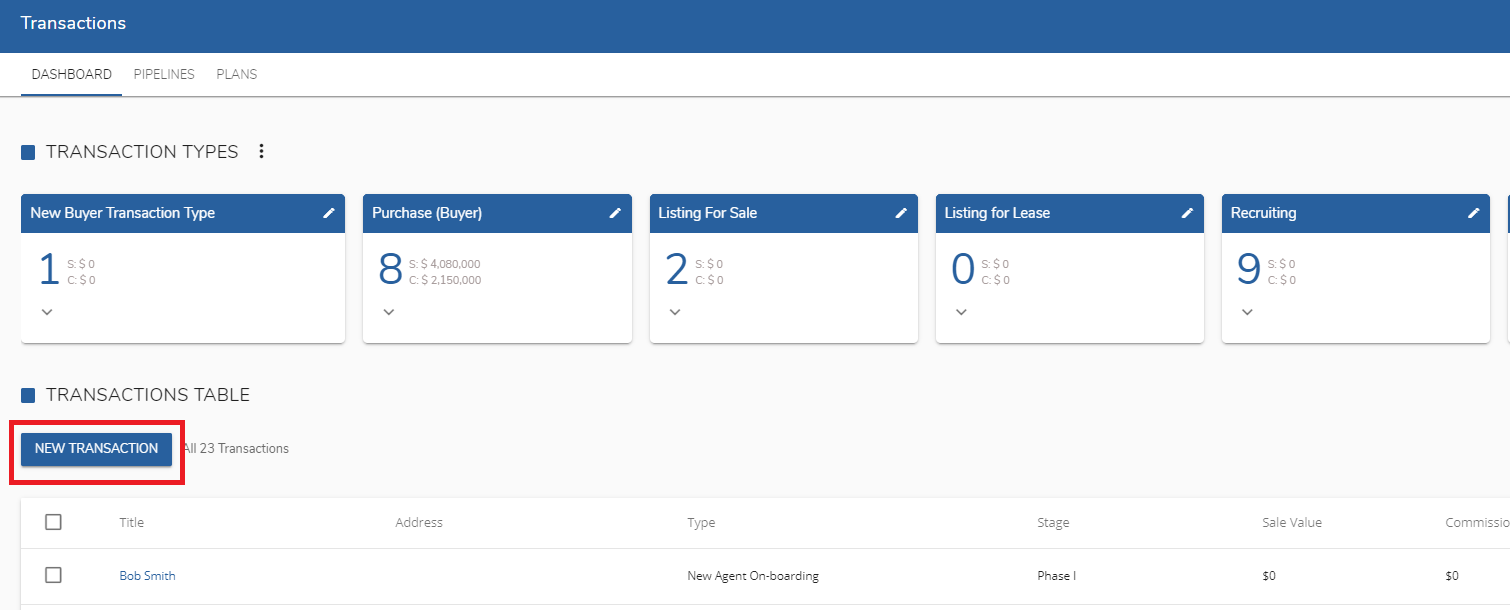Add or create a transaction (LionDesk)