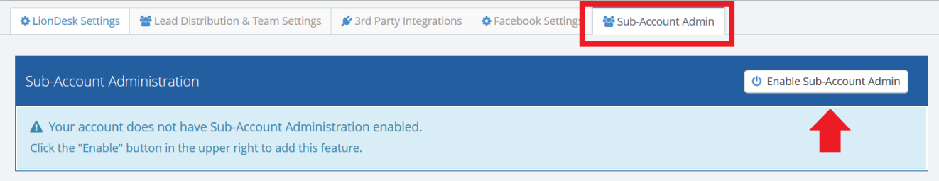 Add a sub-account (LionDesk)