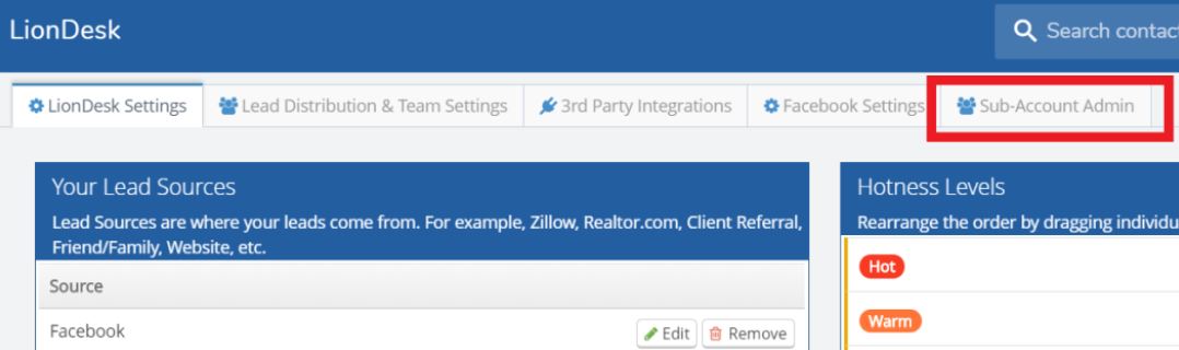 Remove a sub-account (LionDesk) Remove a sub-account (LionDesk)