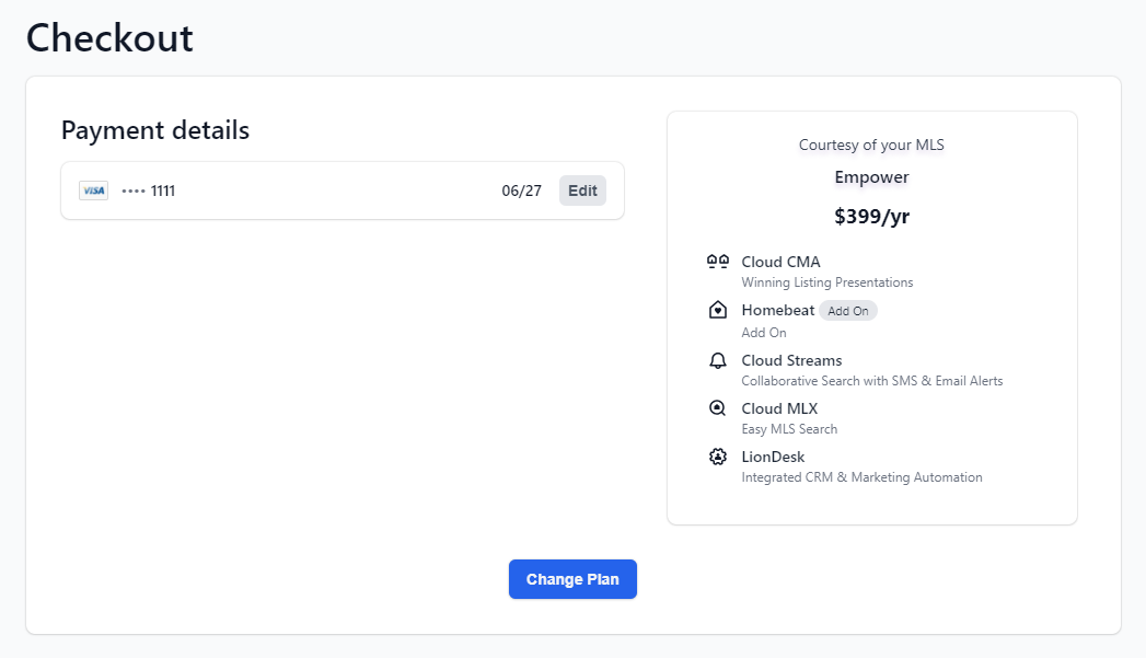 Update your Promote Agent Bundle plan or payment information