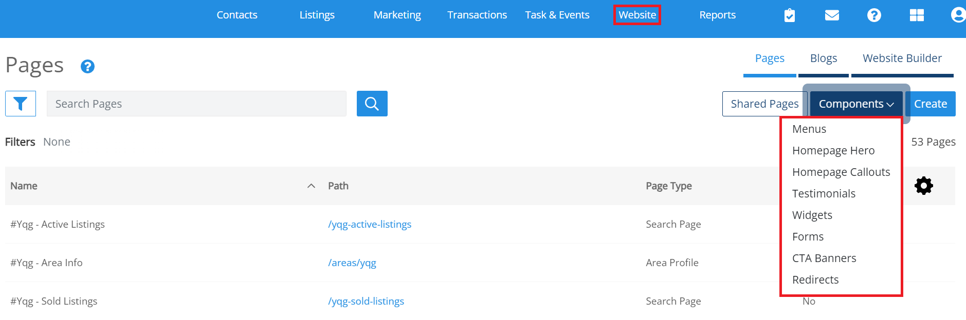 Create site content (Propertybase GO)