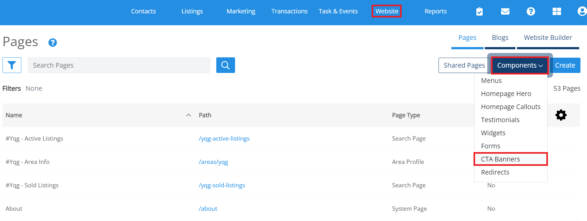 Create a CTA (call to action) banner (Propertybase GO)