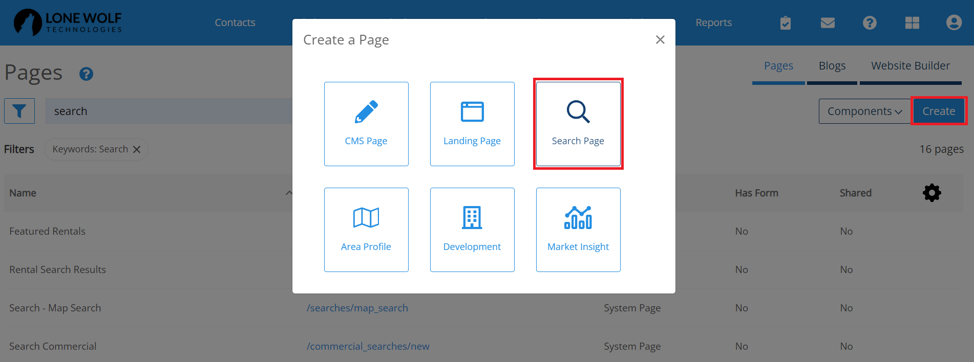 Create a search page (Propertybase GO)