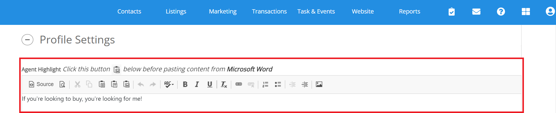 Update your agent profile (Propertybase GO)