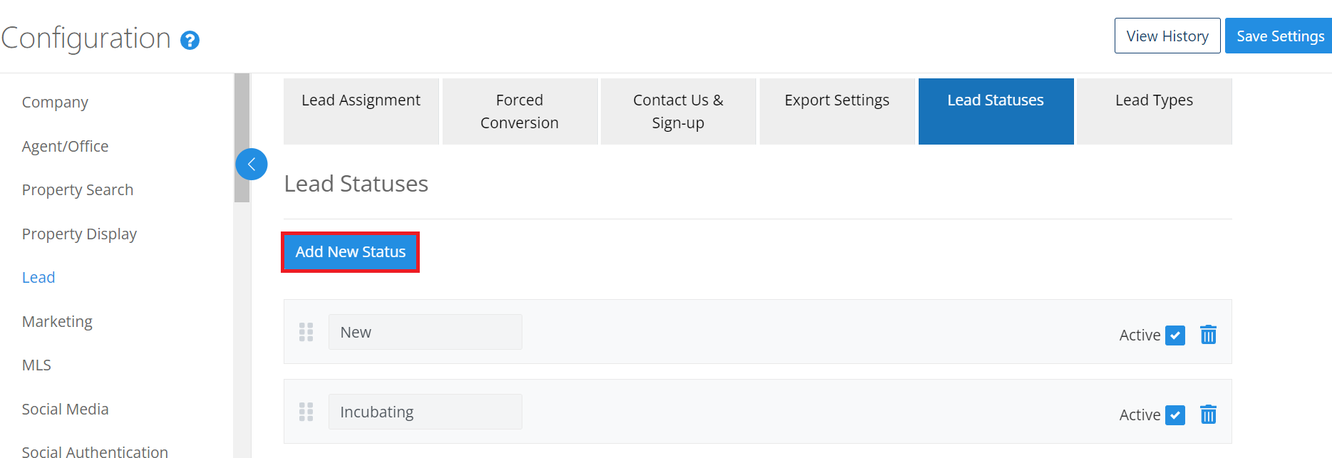 Create custom contact fields and statuses (Propertybase GO)