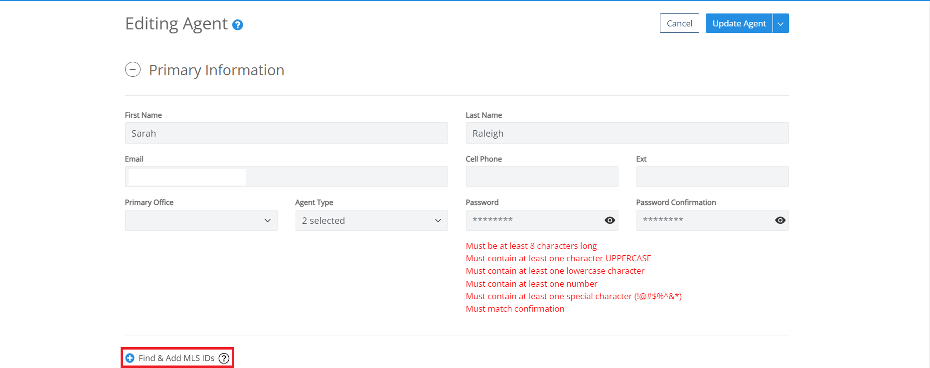 Add an MLS ID to an agent profile (Propertybase GO)