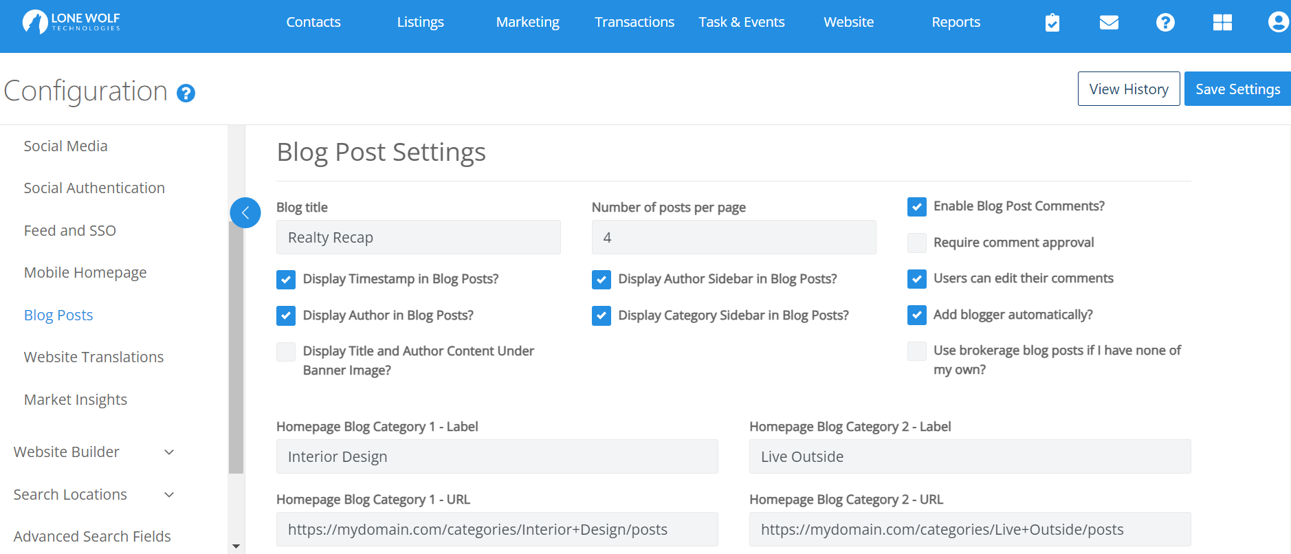 Configure marketing settings (Propertybase GO)