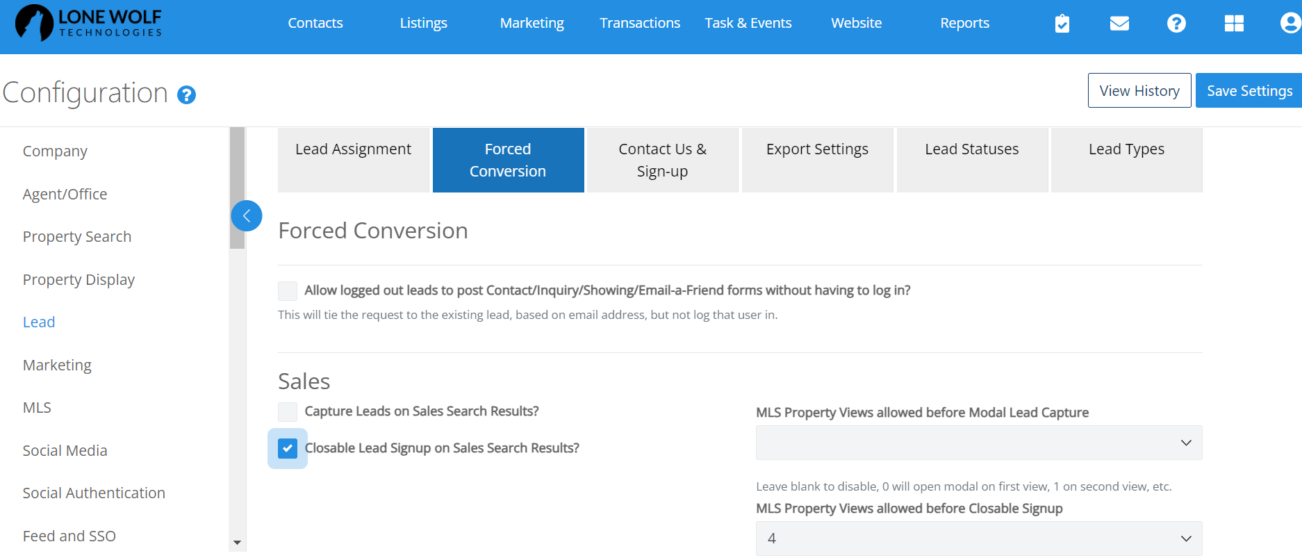 Configure lead settings (Propertybase GO)