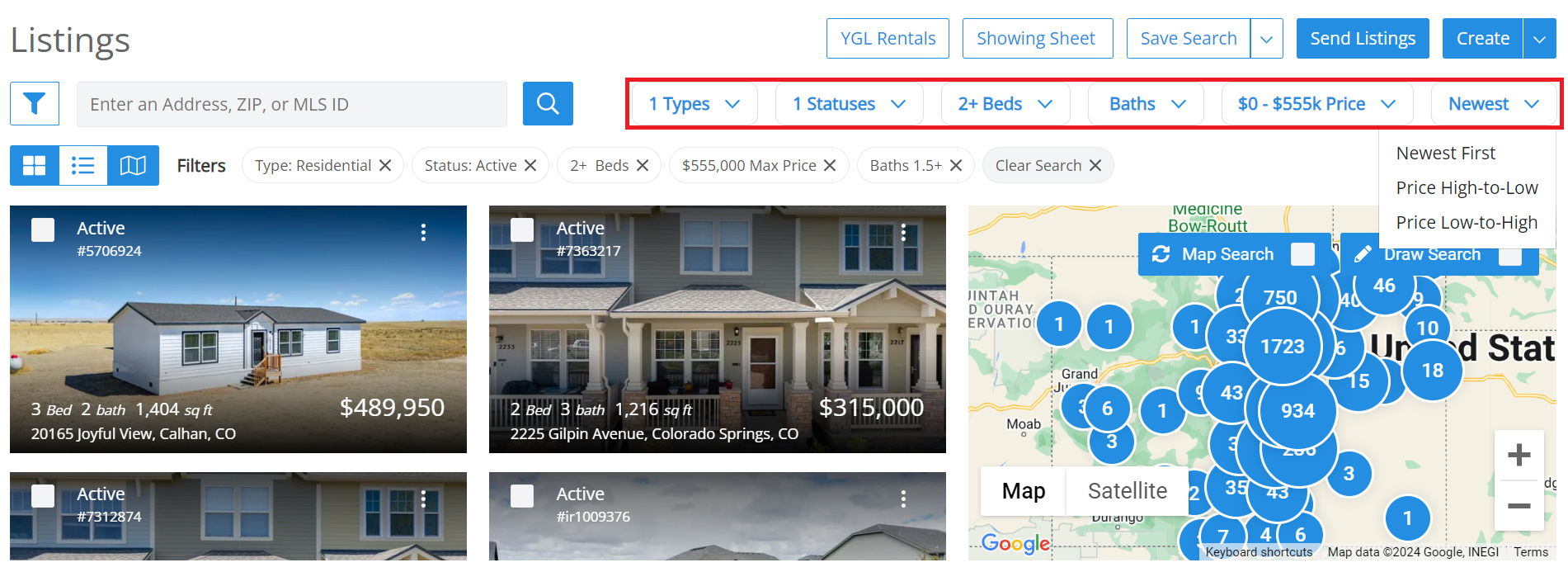Search and share listings (Propertybase GO)