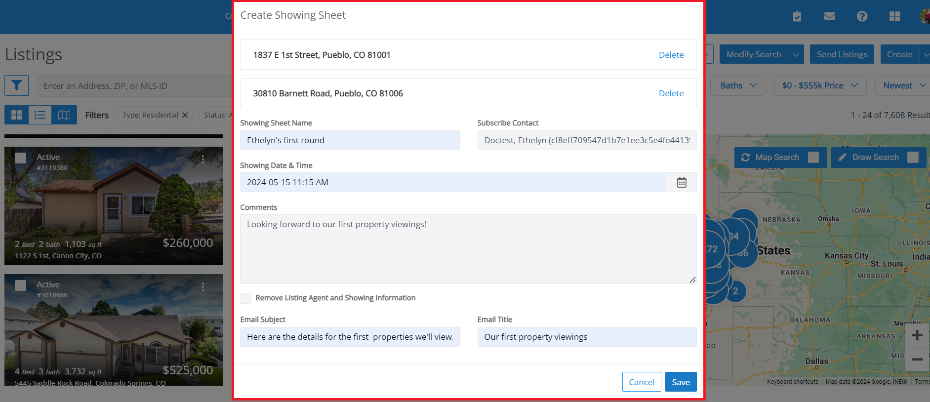 Create a showing sheet (Propertybase GO)