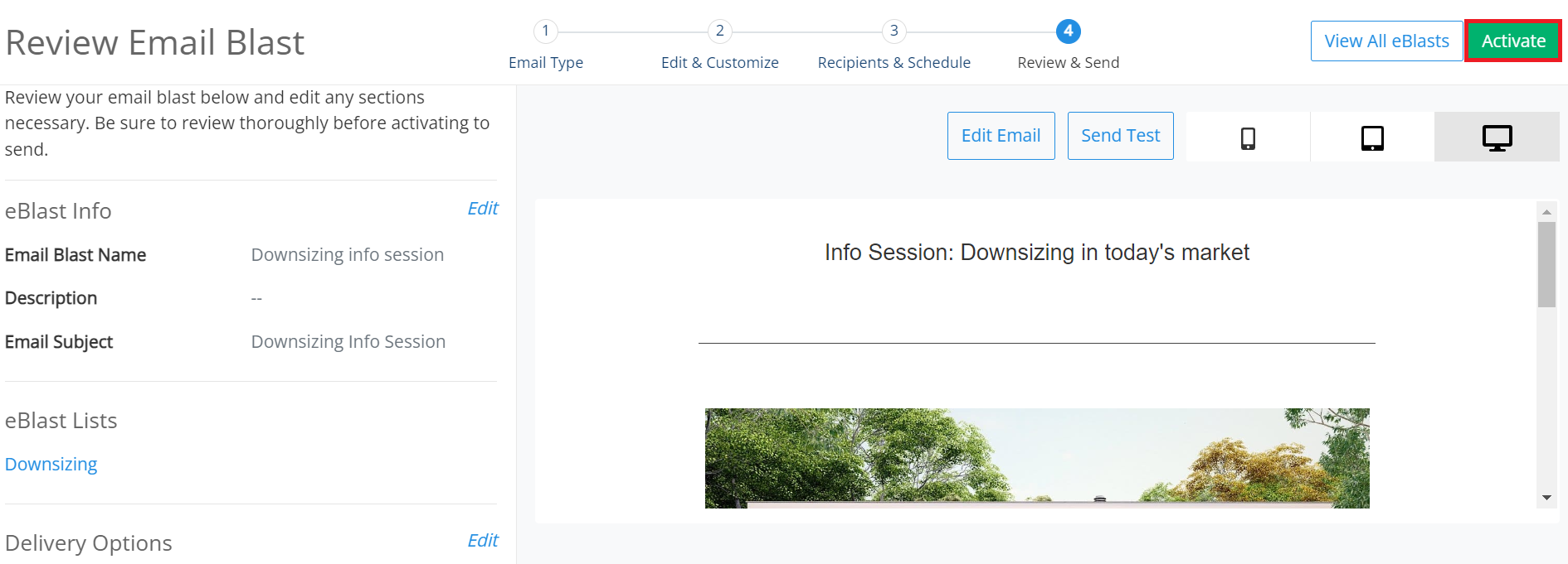Create an eBlast (Propertybase GO)