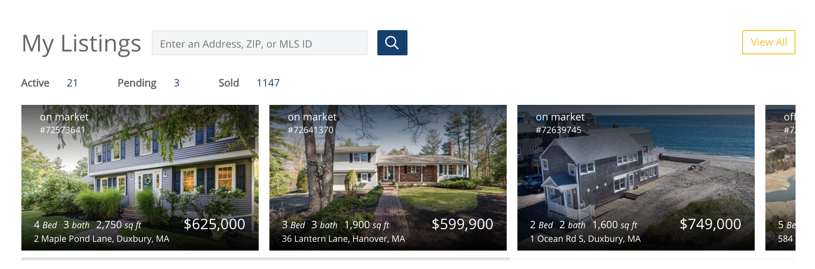 Dashboard overview (Propertybase GO)