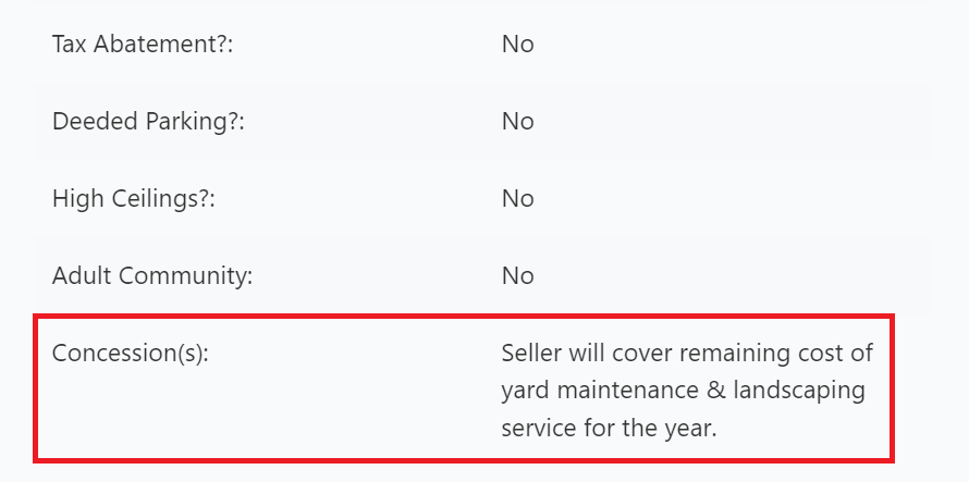 Add a concession to a listing (Propertybase GO)