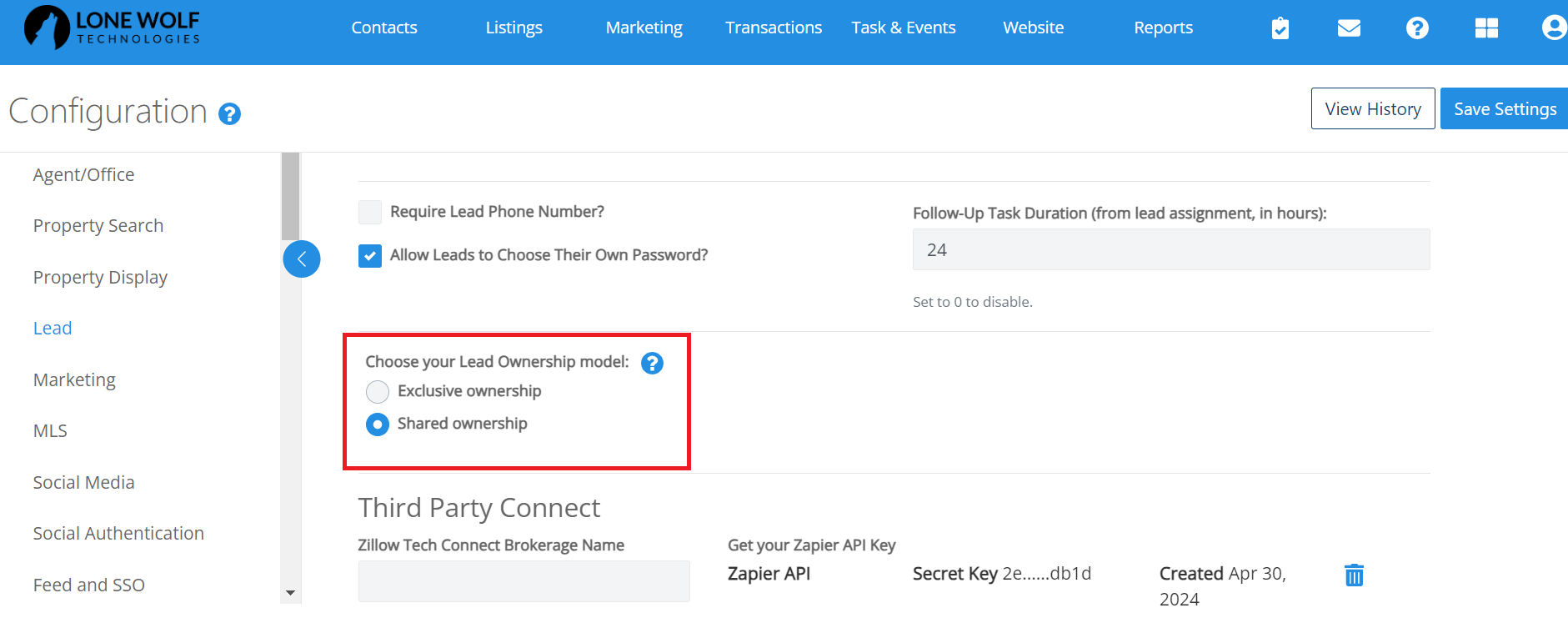 Configure lead settings (Propertybase GO)