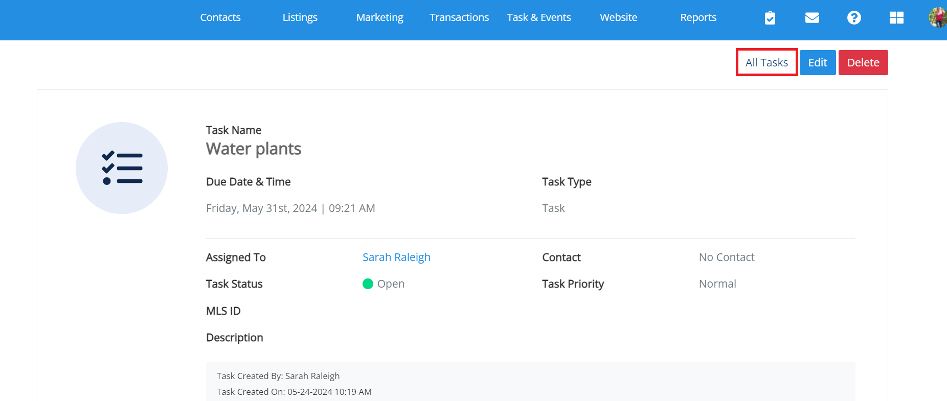 Create and manage tasks (Propertybase GO)