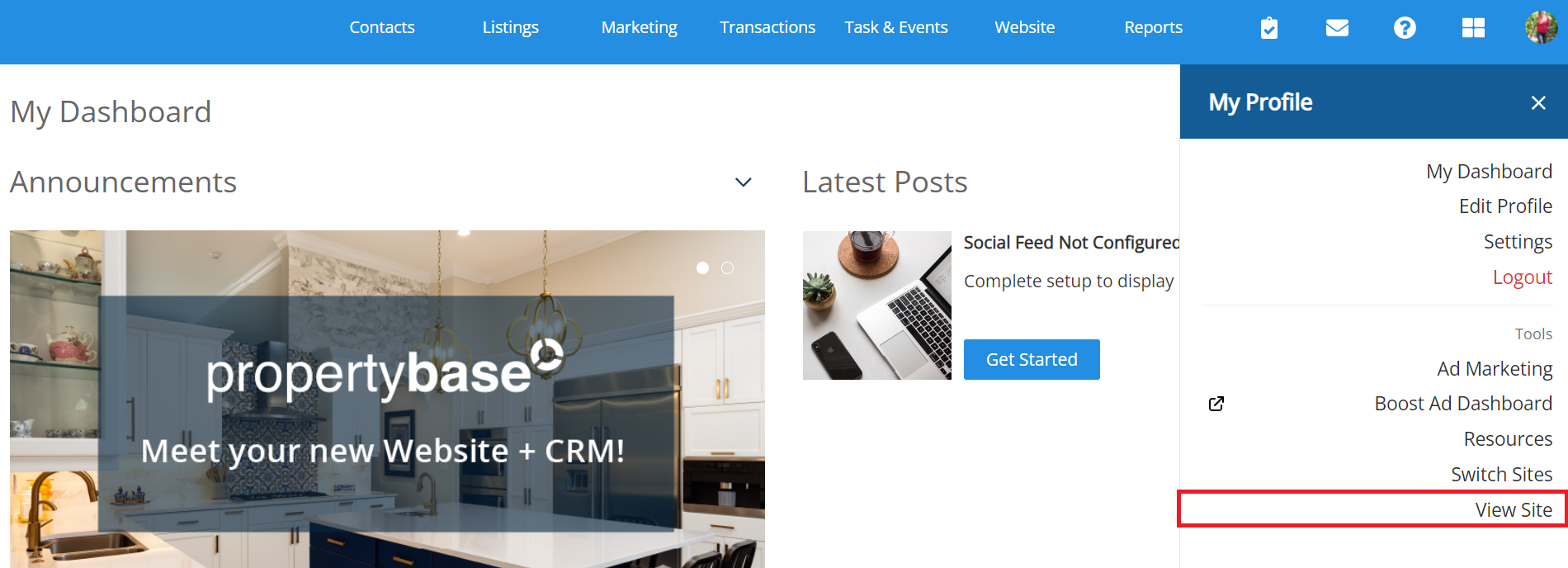 Review your site (Propertybase GO)