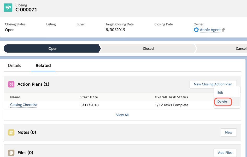 Use Action Plans Propertybase Salesforce Edition