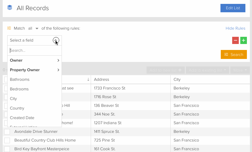 Standard and smart lists (Propertybase Salesforce Edition)