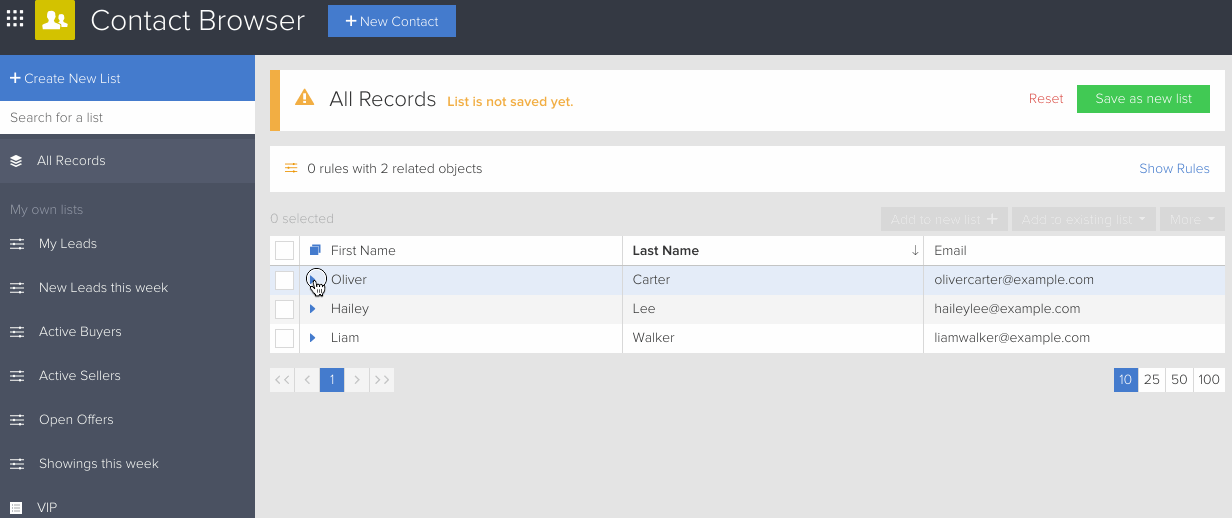 Advanced searching: smart lists (Propertybase Salesforce Edition)