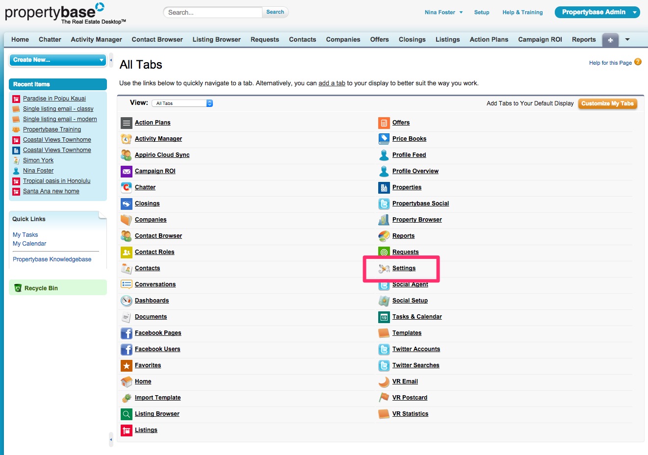 Add settings to Propertybase Salesforce Edition
