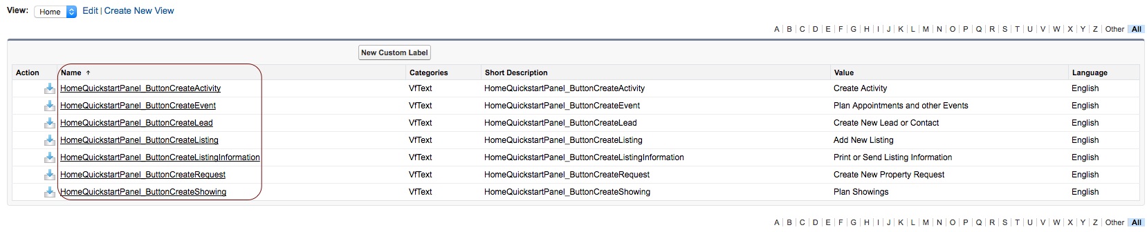 How to customize the home quickstart buttons (Propertybase Salesforce ...