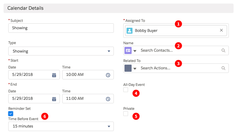 Calendar management (Propertybase Salesforce Edition)