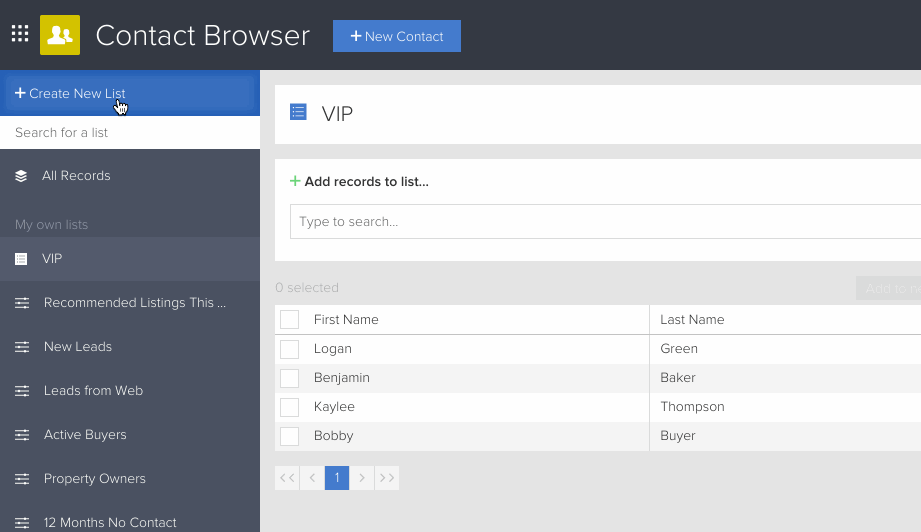 Standard and smart lists (Propertybase Salesforce Edition)