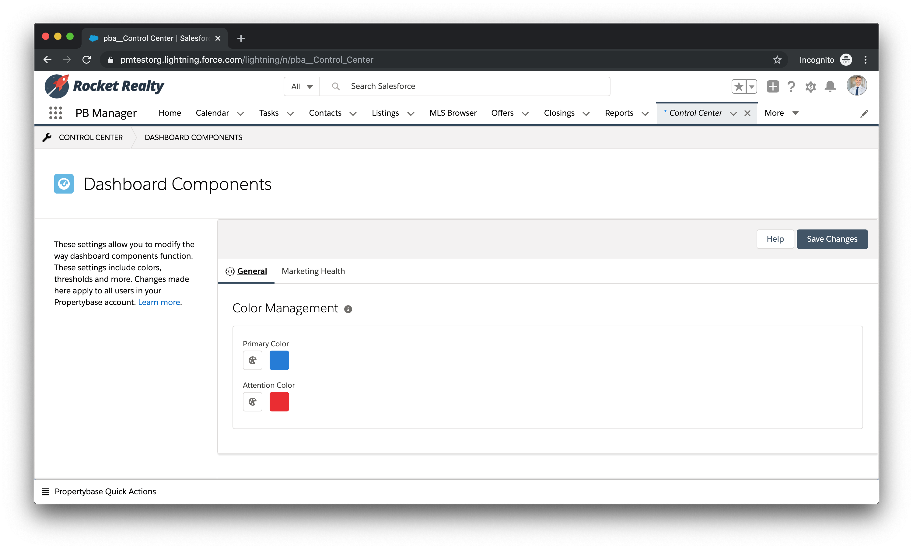 Dashboard components (Propertybase Salesforce Edition)