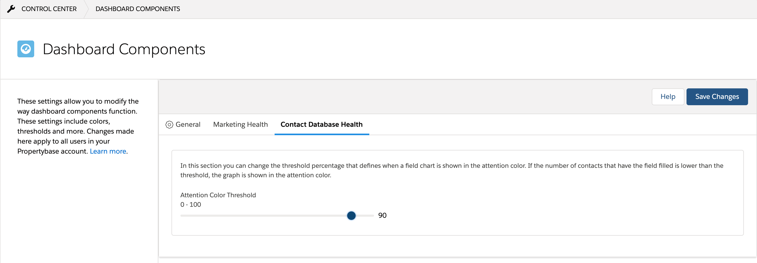 Dashboard components (Propertybase Salesforce Edition)