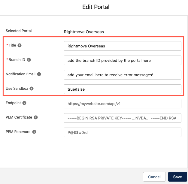 Portal field mapping (Propertybase Salesforce Edition)