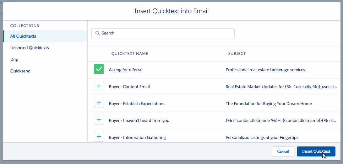 Send an email with Quicksend (Propertybase Salesforce Edition)