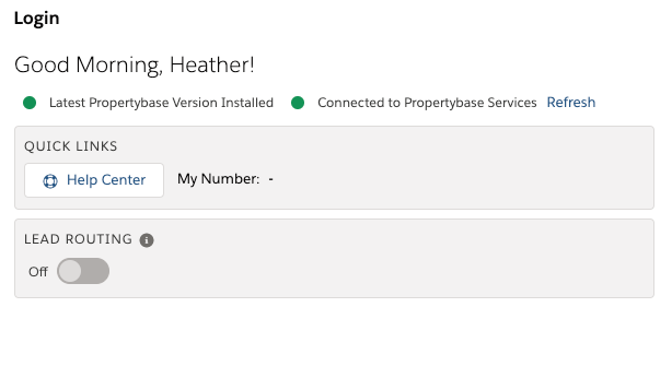 Propertybase login box (Propertybase Salesforce Edition)