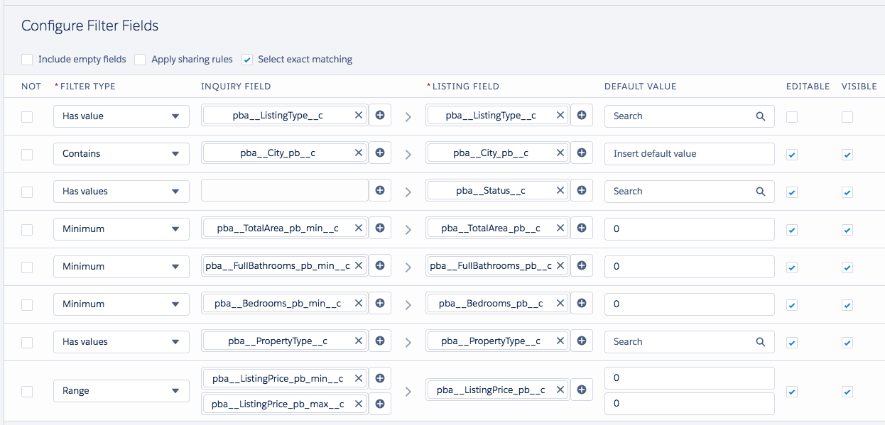 How to use matching (Propertybase Salesforce Edition)