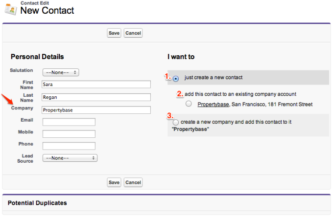 Individual clients vs company contacts (Propertybase Salesforce Edition)