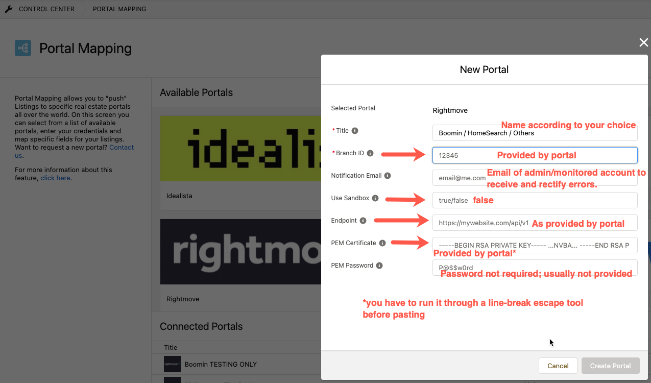 Portal field mapping (Propertybase Salesforce Edition)