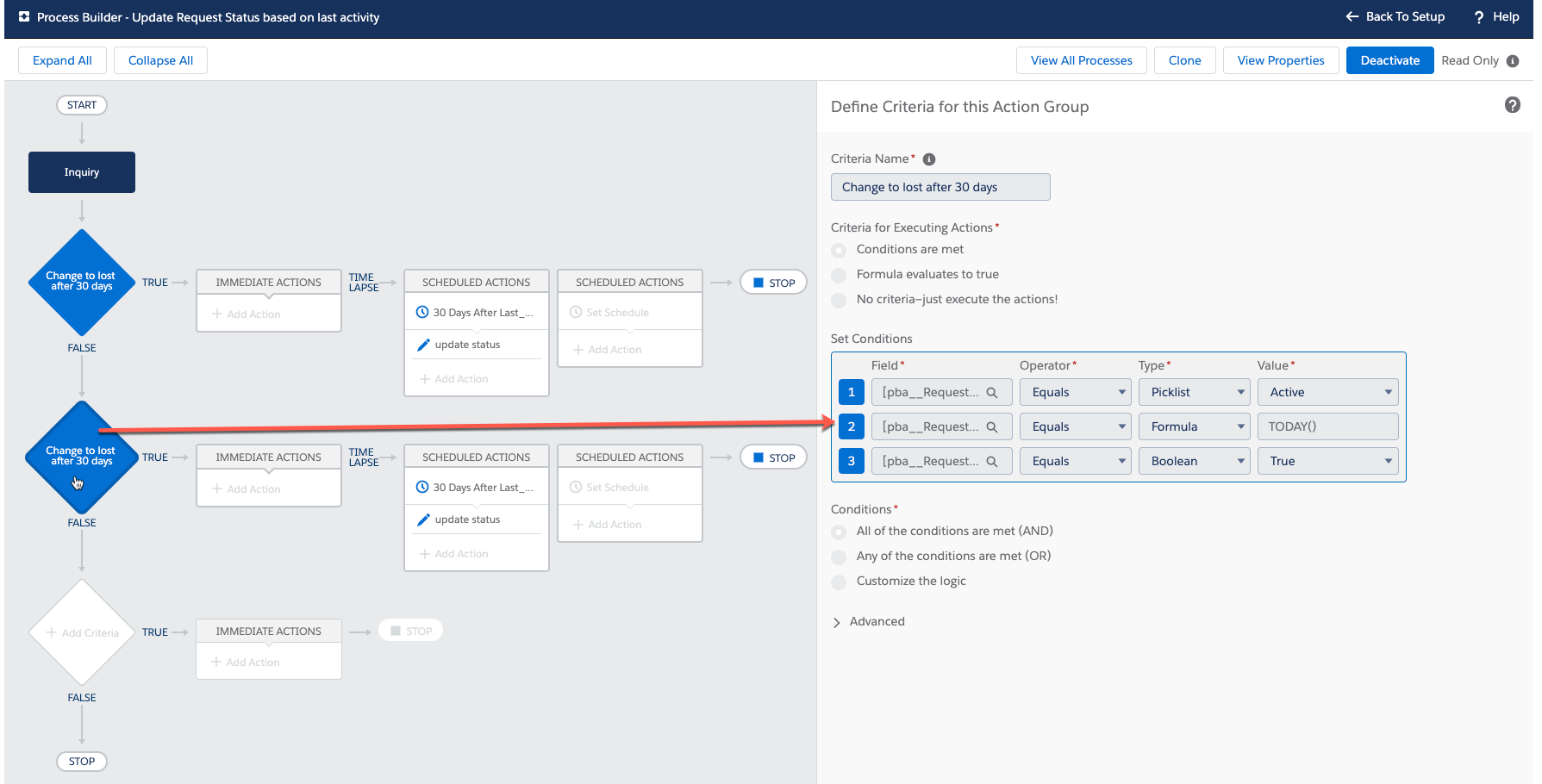 Process builder: send alerts or change record status if there has been no activity in a while ...