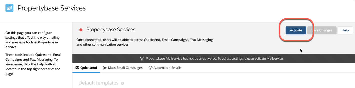 Activate Propertybase services (Propertybase Salesforce Edition)