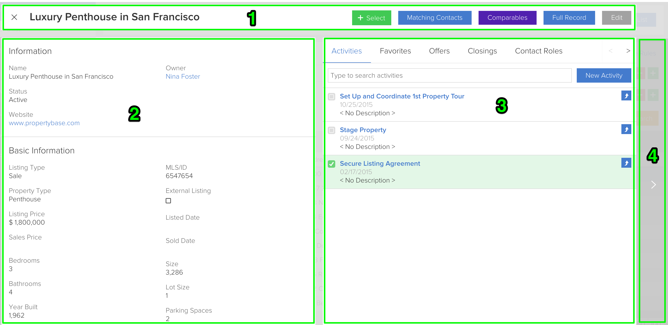 Browser record details (Propertybase Salesforce Edition)