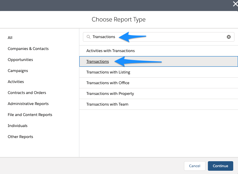 Use transactions (Propertybase Salesforce Edition)