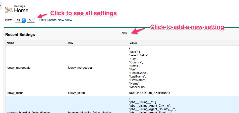 Add settings to Propertybase Salesforce Edition