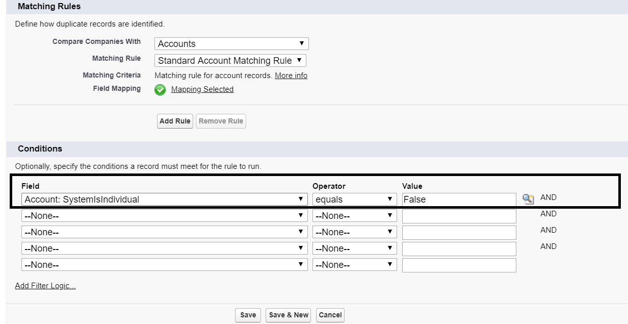 Check for duplicates on company records (Propertybase Salesforce Edition)