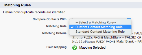 How to configure contact duplicate matching feature (Propertybase Salesforce Edition)