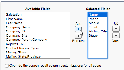Edit search layouts (Propertybase Salesforce Edition)